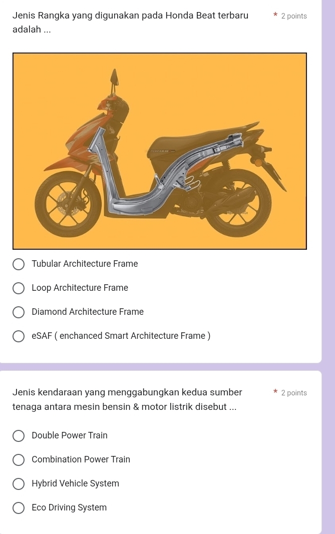 Telah dijawab:Jenis Rangka yang digunakan pada Honda Beat terbaru 2 ...