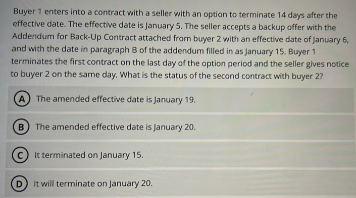Solved: Buyer 1 enters into a contract with a seller with an option to ...