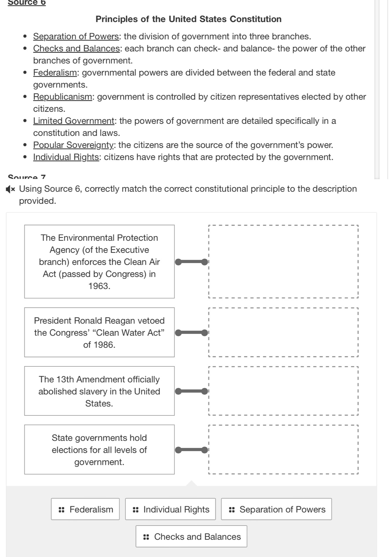 Solved: Source 6 Principles of the United States Constitution ...