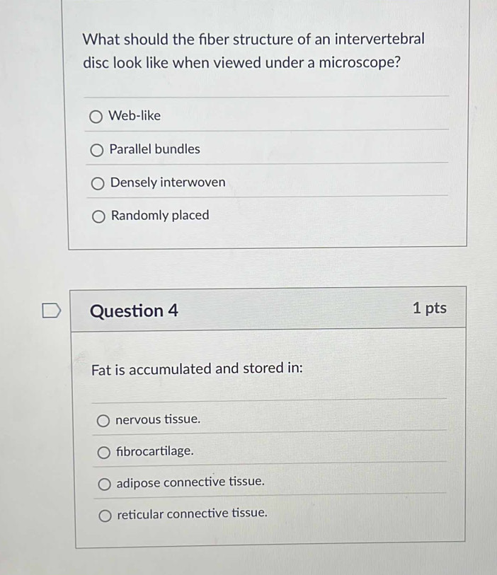 Solved: What should the fiber structure of an intervertebral disc look ...