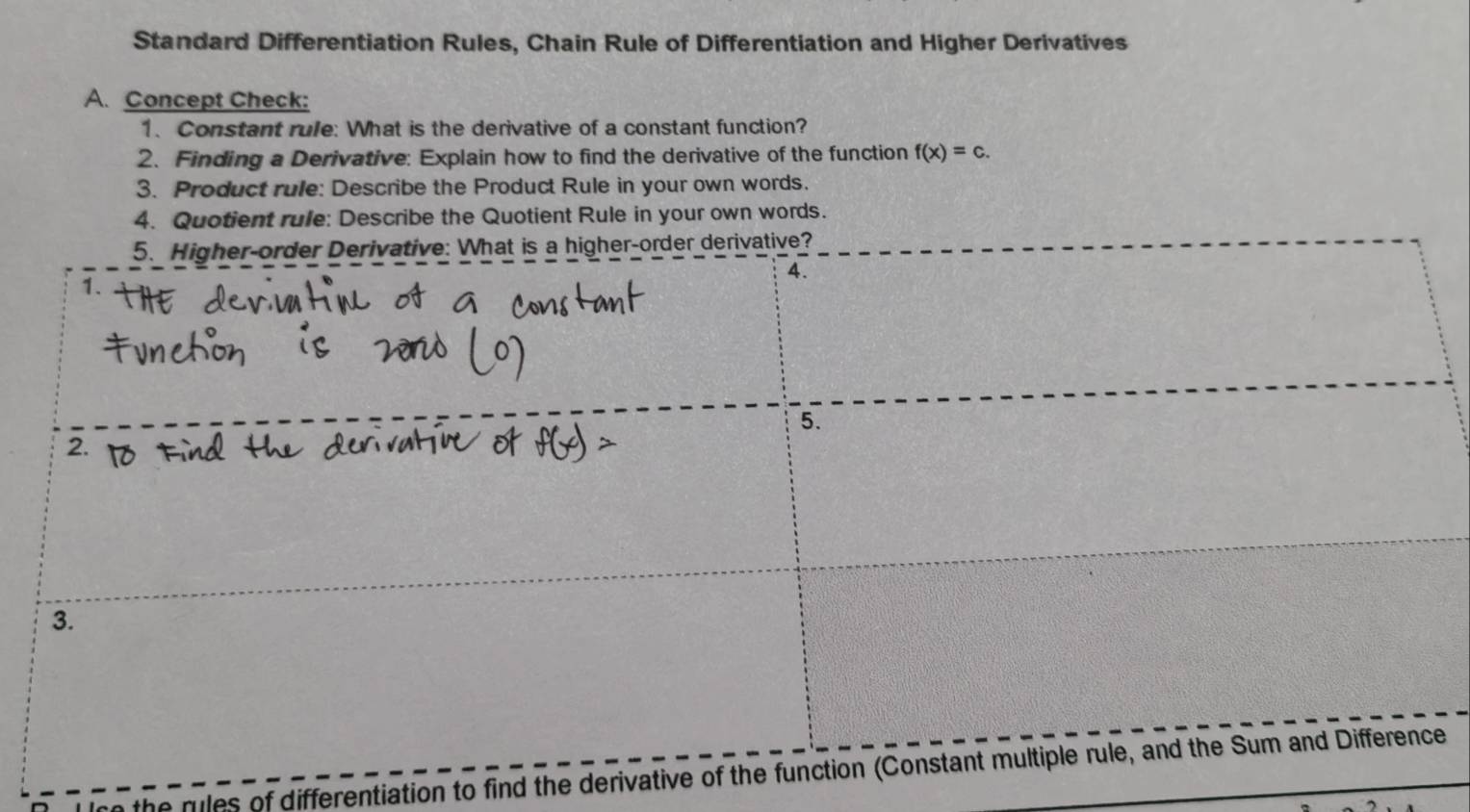 Solved: Standard Differentiation Rules, Chain Rule of Differentiation ...