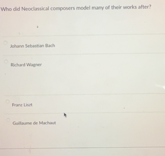 Solved: Who did Neoclassical composers model many of their works after ...