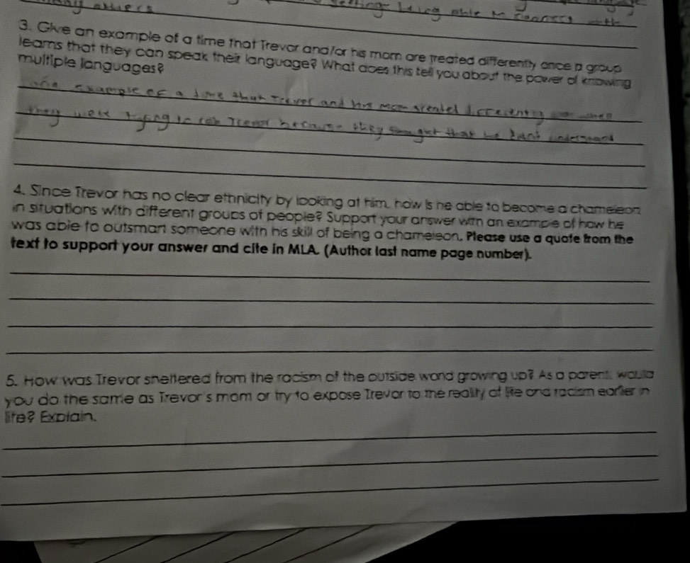 Solved: Give an example of a time that Trevor and/or his mom are ...