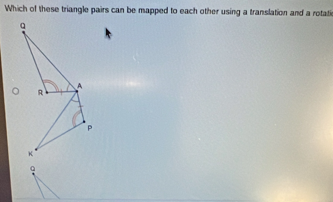 Solved: Which of these triangle pairs can be mapped to each other using a translation and a ...