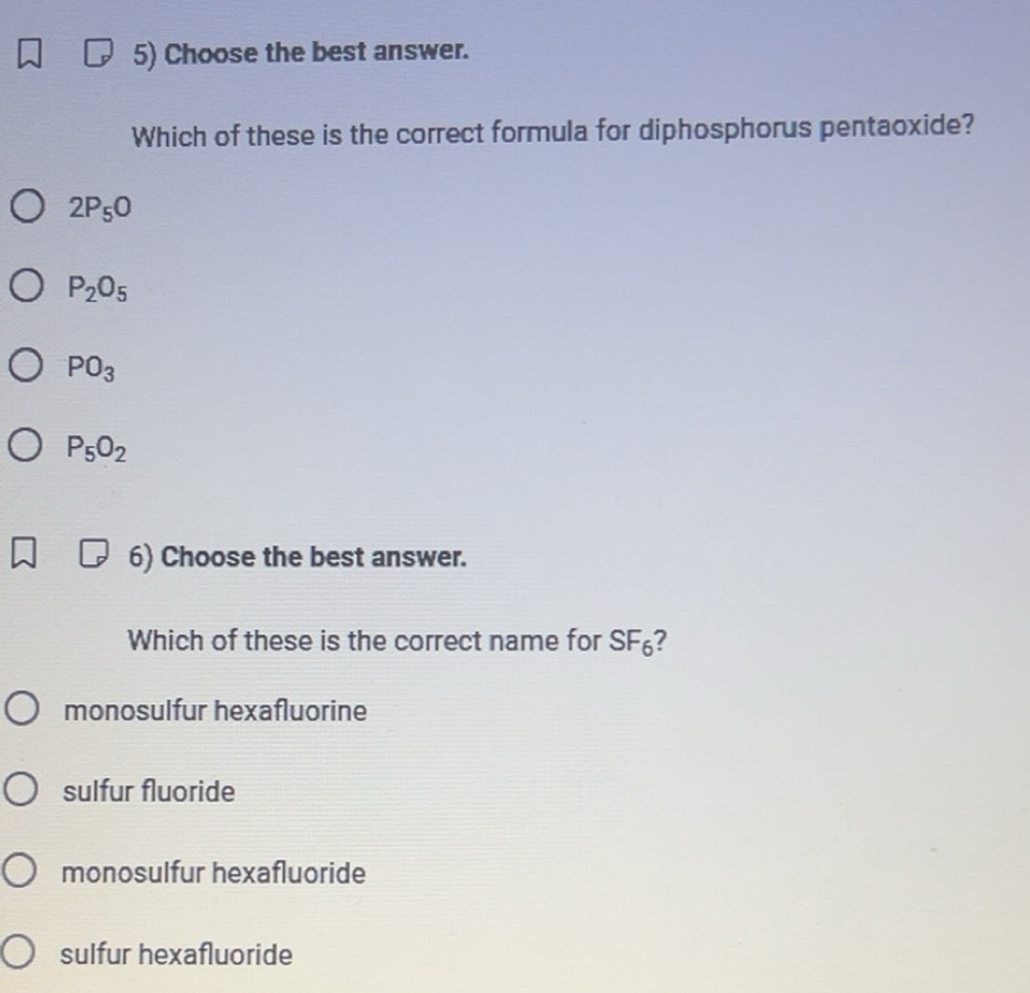 Solved: Choose the best answer. Which of these is the correct formula ...