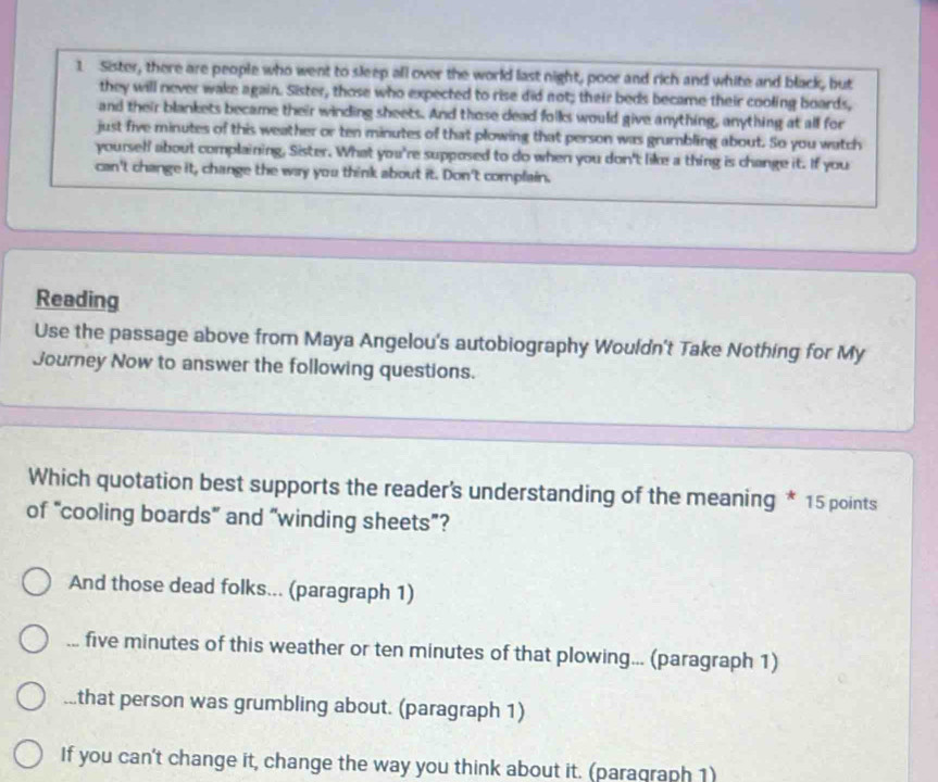 Solved: Sister, there are people who went to sleep all over the world ...