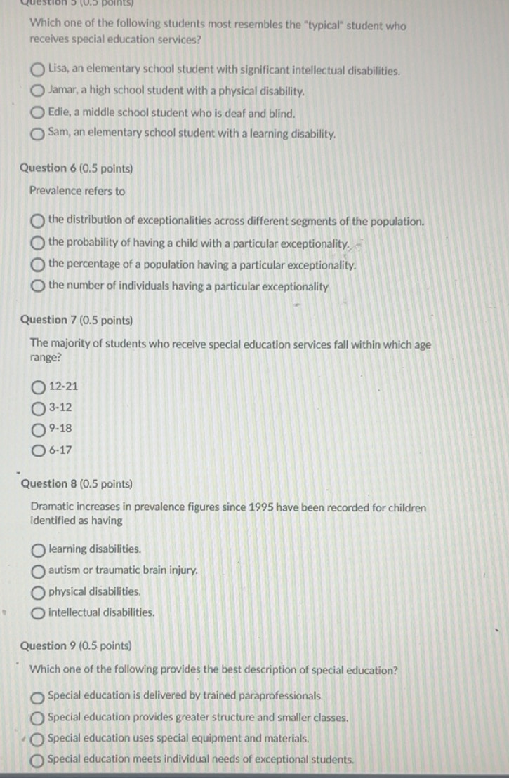 Solved: Which one of the following students most resembles the "typical ...