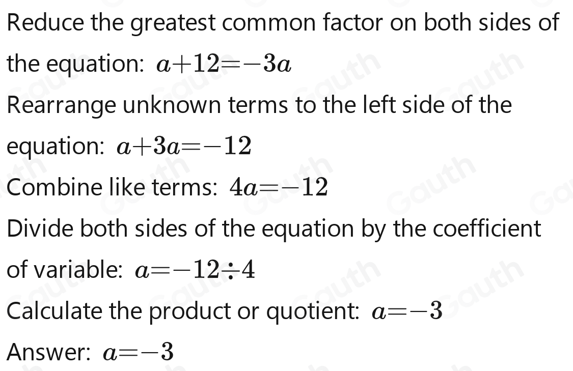 Solved: 8a+96=-24a [Math]