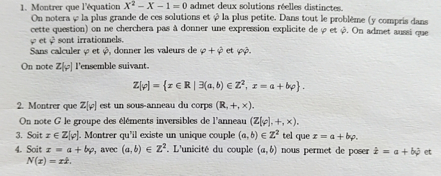 Résolu :Montrer que l'équation X^2-X-1=0 admet deux solutions réelles ...
