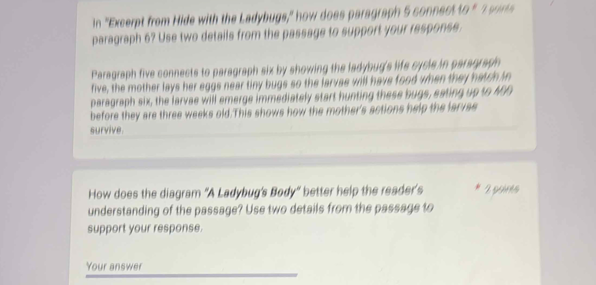 Solved: In "Excerpt from Hide with the Ladybugs," how does paragraph 5 ...