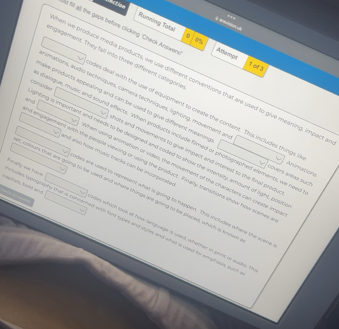 Solved: linction ... i erevision.uk st fill all the gaps before ...