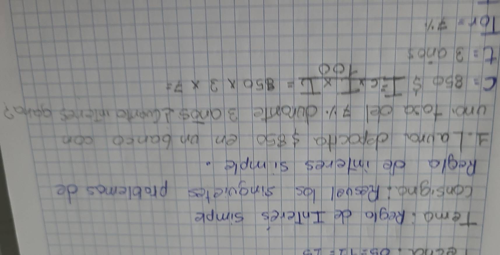 Resuelto:Teme! Regle de Inlere's simple consigno. / Resyel les ...