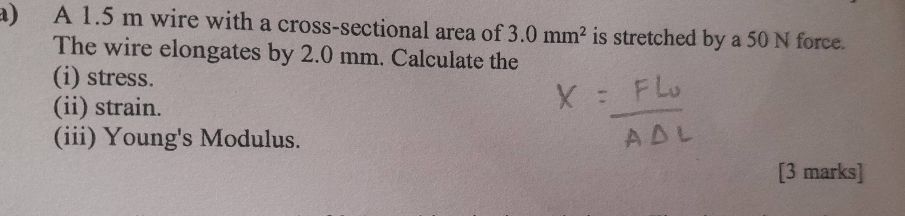 Selesai:A 1.5 m wire with a cross-sectional area of 3.0mm^2 is ...