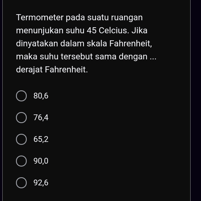 Telah dijawab:Termometer pada suatu ruangan menunjukan suhu 45 Celcius ...