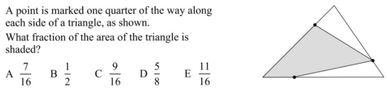 Solved: A point is marked one quarter of the way along each side of a ...