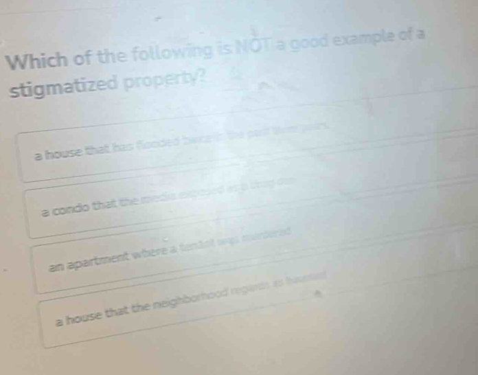 Solved: Which of the following is NOT a good example of a stigmatized ...