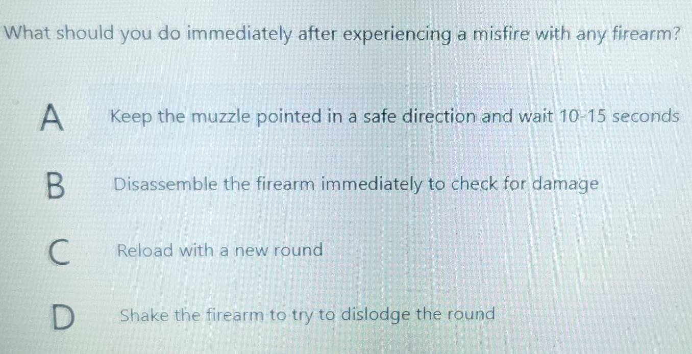 Solved: What should you do immediately after experiencing a misfire ...