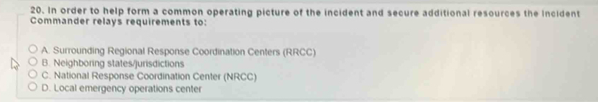 Solved: In order to help form a common operating picture of the ...