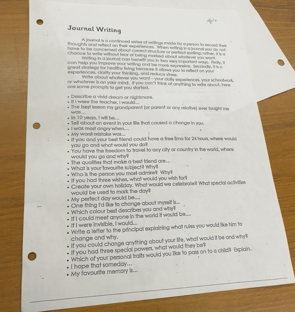 Solved: Journal Writing A journal is a continued series of writings ...