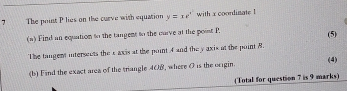Solved: The point P lies on the curve with equation y=xe^x with x ...