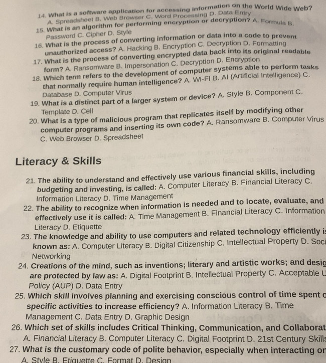 Résolu :What is a software application for accessing information on the ...