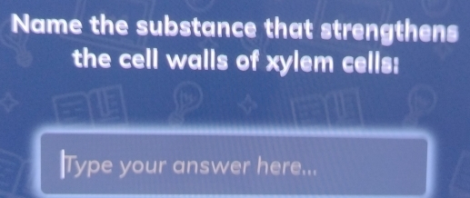 Solved: Name the substance that strengthens the cell walls of xylem ...