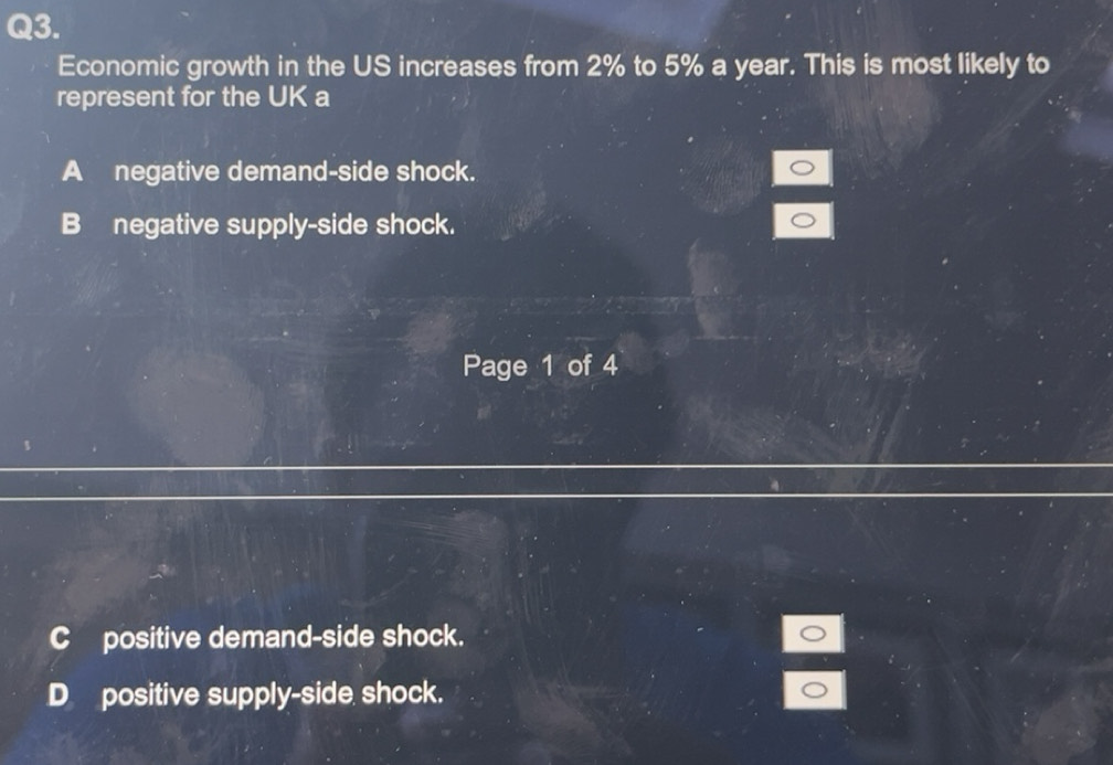 Solved: Economic growth in the US increases from 2% to 5% a year. This ...