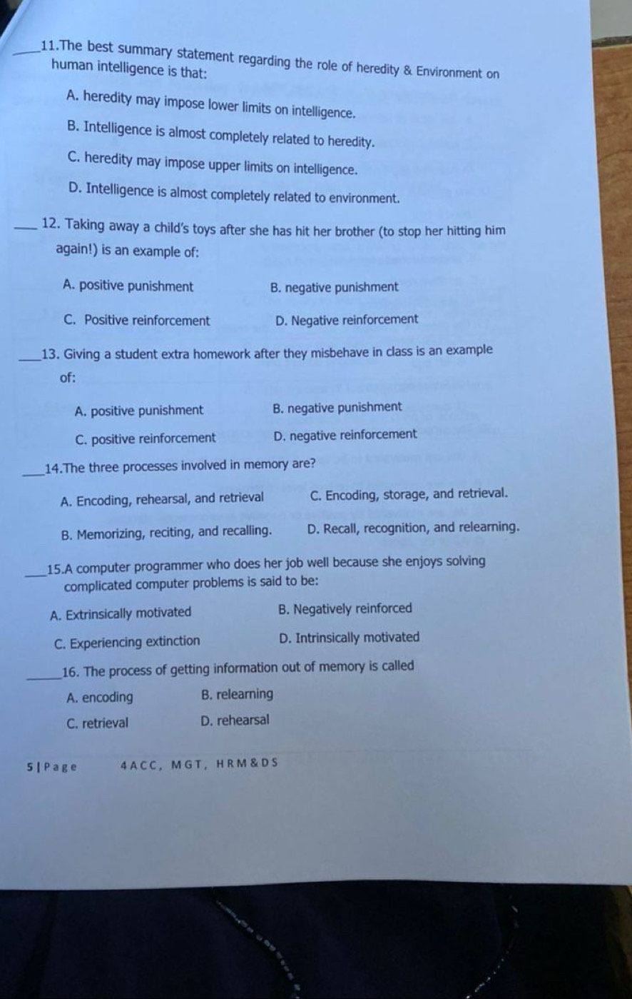 Solved: The best summary statement regarding the role of heredity ...