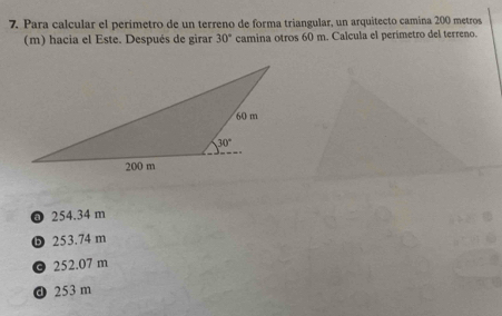 Resuelto:Para calcular el perimetro de un terreno de forma triangular ...