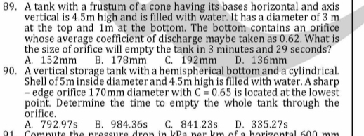 Solved: A tank with a frustum of a cone having its bases horizontal and ...