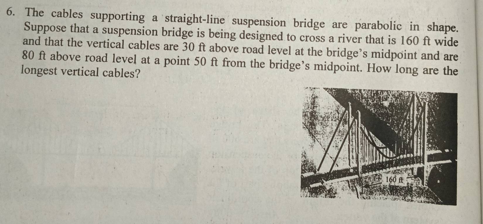 Solved: The cables supporting a straight-line suspension bridge are ...