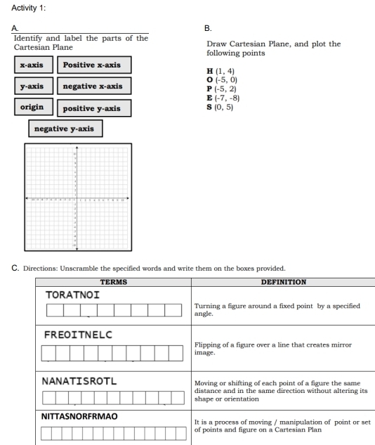 Nalutas:Activity 1: A. B. Identify and label the parts of the Draw ...