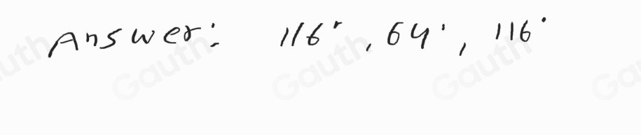 Solved: A parallelogram has one angle that measures 64°. What are the ...