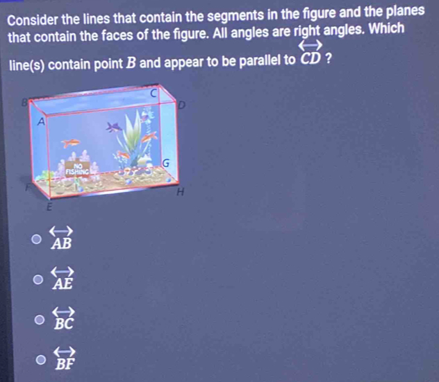 Solved: Consider the lines that contain the segments in the figure and ...