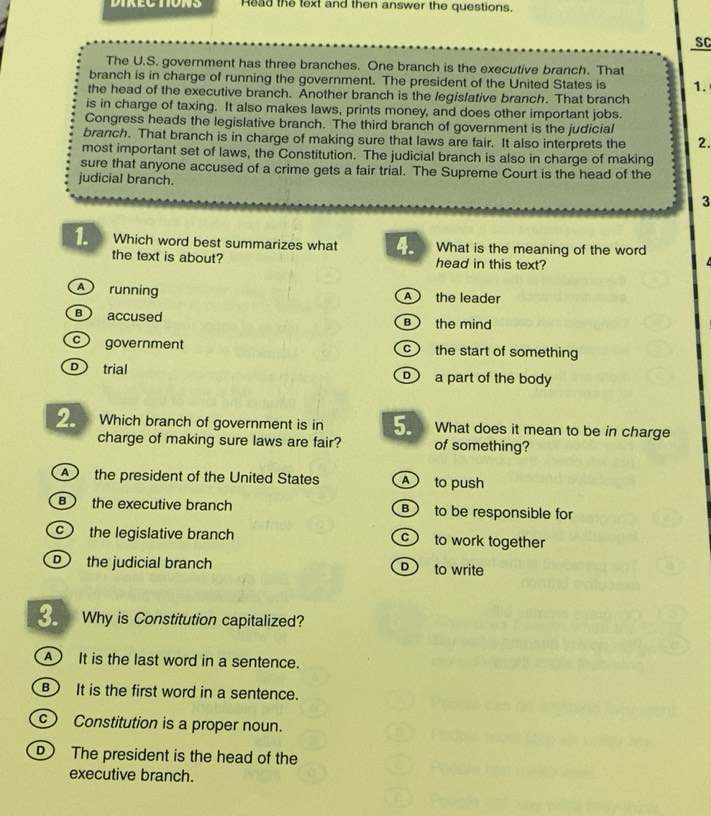 Solved: Read the text and then answer the questions. SC The U.S ...