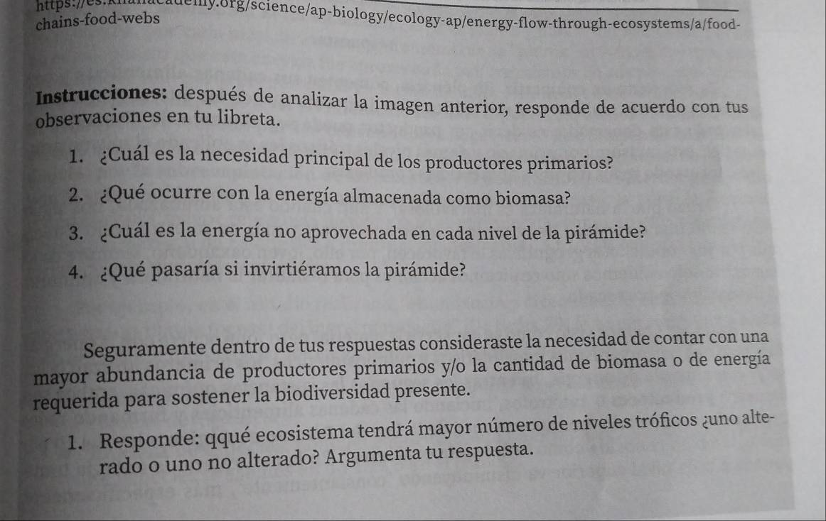 Resuelto:chains-food-webs Instrucciones: después de analizar la imagen ...