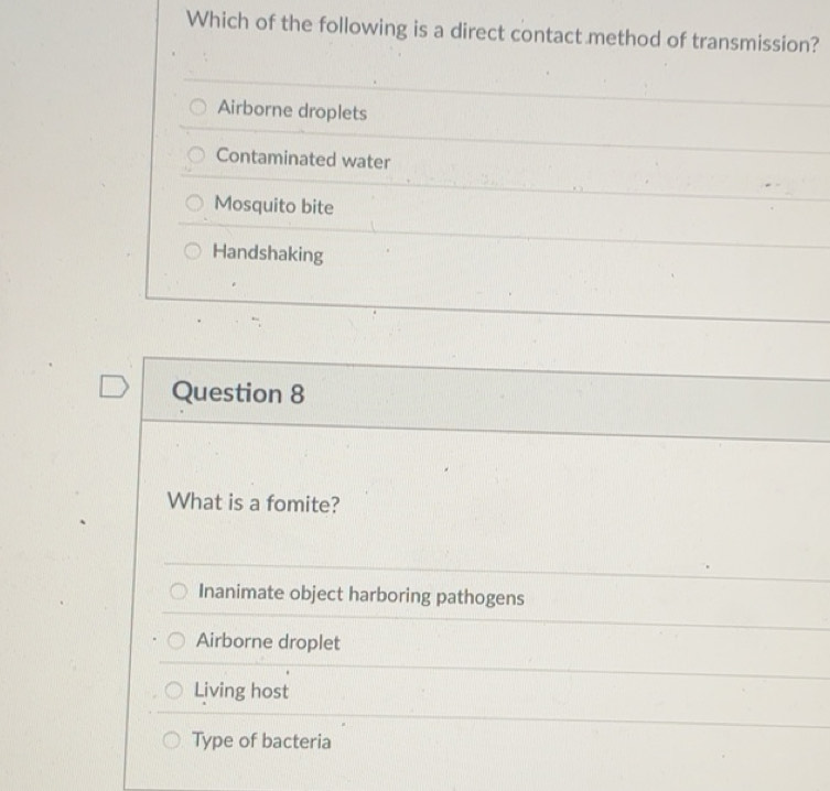 Solved: Which of the following is a direct contact method of ...