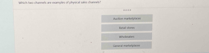 Solved: Which two channels are examples of physical sales channels ...