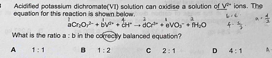 Solved: Acidified potassium dichromate(VI) solution can oxidise a ...