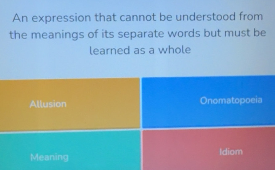 Solved: An expression that cannot be understood from the meanings of ...