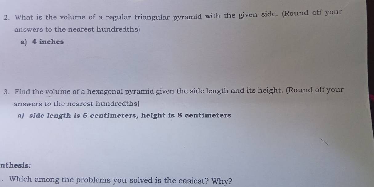 Solved: What is the volume of a regular triangular pyramid with the ...