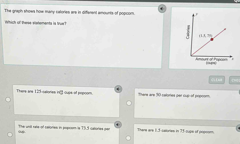 Solved: The graph shows how many calories are in different amounts of ...