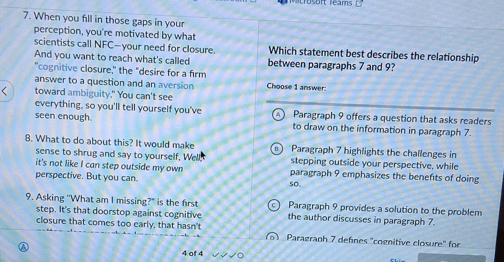 Solved: Microsoft Teams 7. When you fill in those gaps in your ...