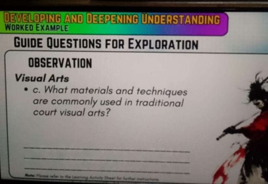 Solved: Developing and Deepening Understanding Worked Example Guide ...