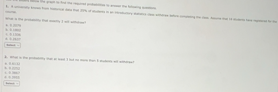 Solved: ers below the graph to find the required probabilities to ...