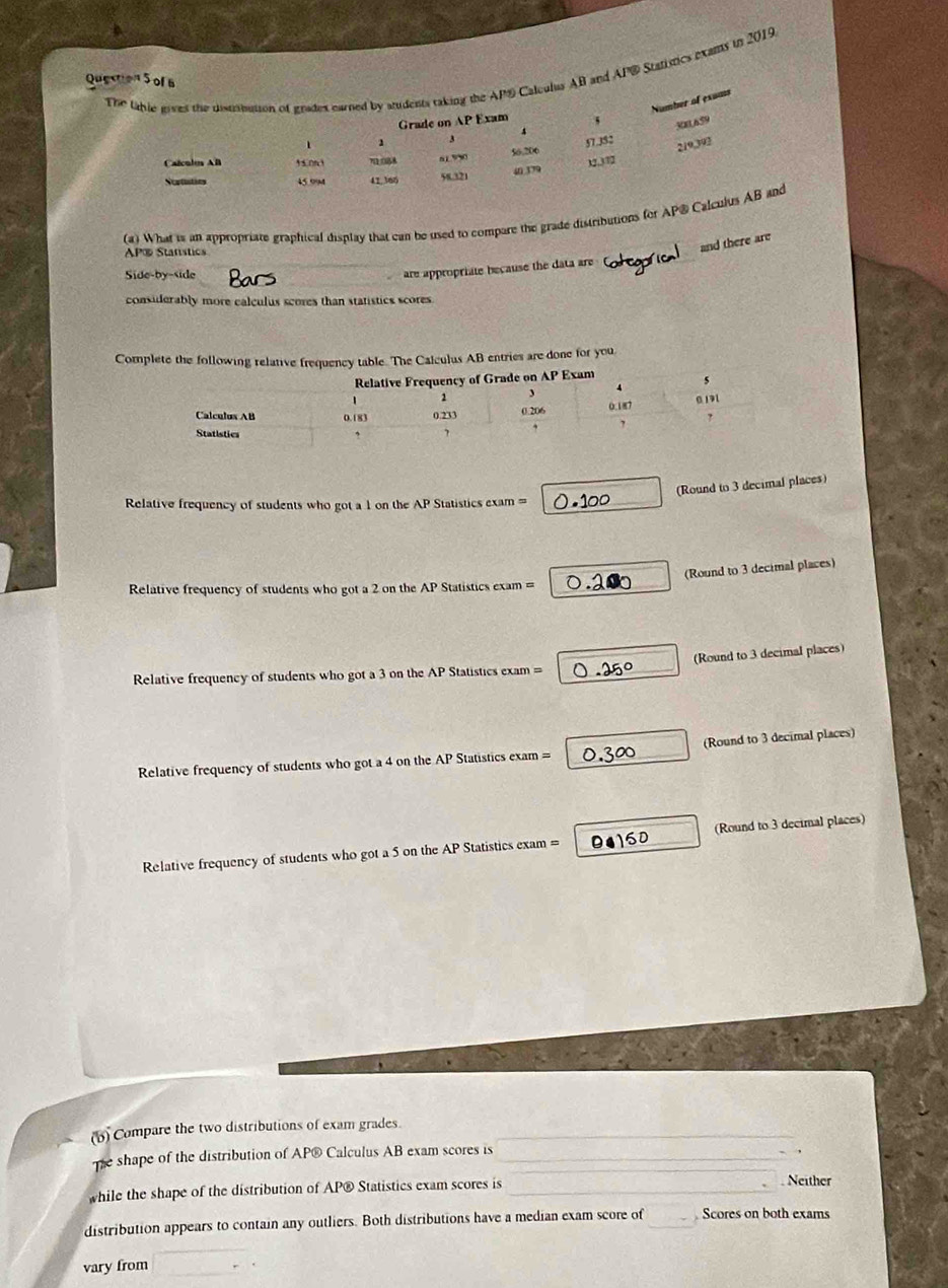 Solved: The lable gives the distribution of grades earned by audents ...