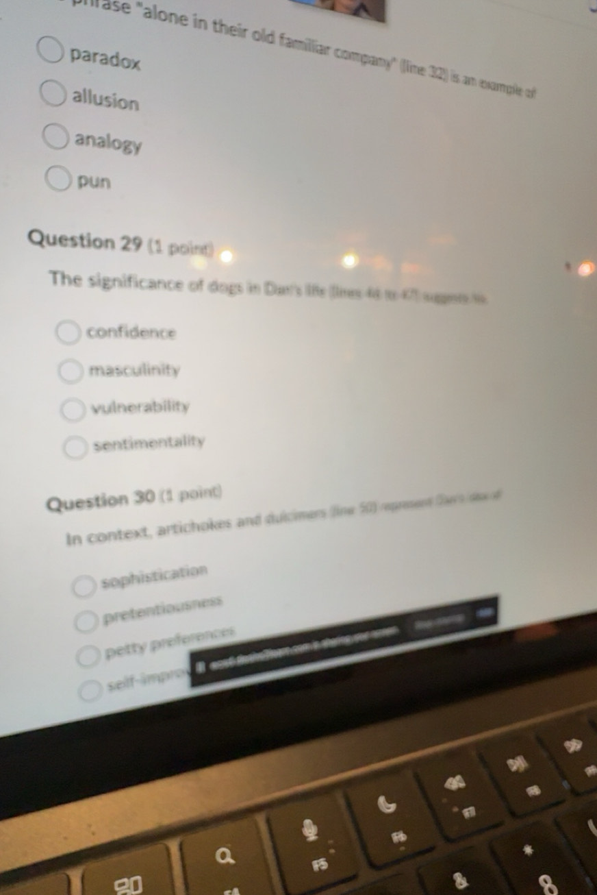 Solved: ase "alone in their old familliar company" (line 32) is an ...