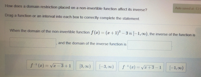 Resuelto:How does a domain restriction placed on a non-invertible ...