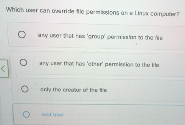 Solved: Which user can override file permissions on a Linux computer ...