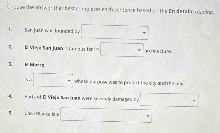 Solved: Choose the answer that best completes each sentence based on ...